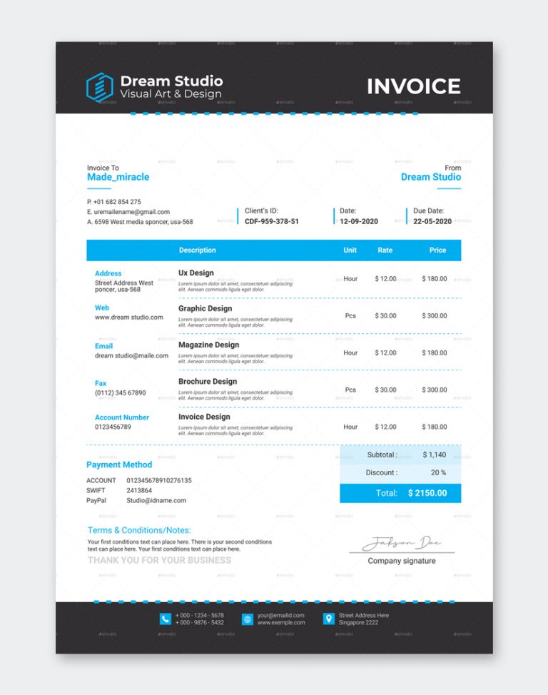 10 Best Microsoft Word Invoice Templates • PSD design